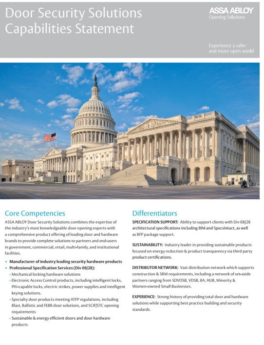 Military & Government Door Hardware & Security Solutions | ASSA ABLOY DSS